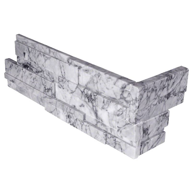 Stacked Stone Corner Statuarietto Capri 3D Honed – Tilesin1